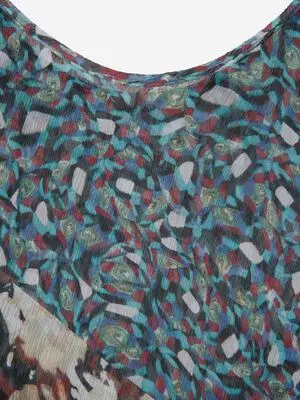 Dries Van Noten Printed Silk Asymmetric Top