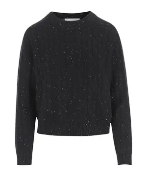 Arch4 Long-sleeve Crew-neck Knit Top - Black