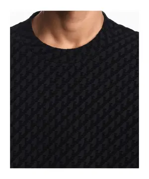 Emporio Armani Monogram-pattern Crew-neck Sweater