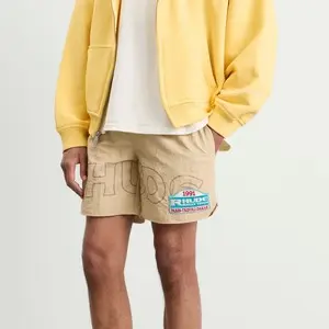 Rhude Tripoli Rally Team Logo Shorts - Tan