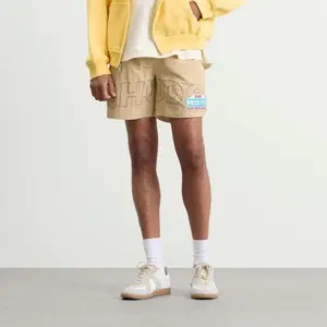 Rhude Tripoli Rally Team Logo Shorts - Tan