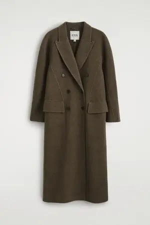 Cos Tailored Double-faced Wool Long Coat - Brown