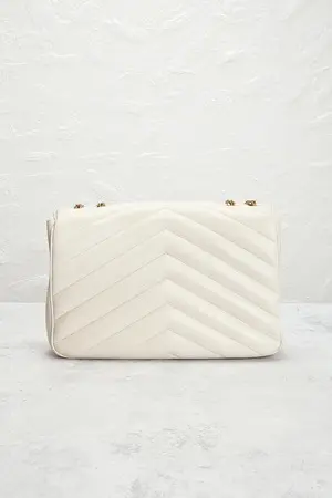 Saint Laurent Large Loulou Chain Bag In Cream