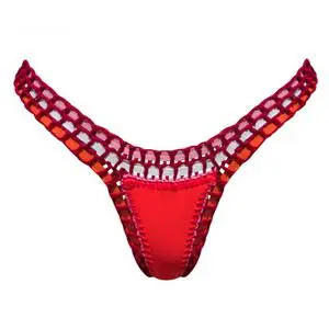 LUXSEA SWIMWEAR Cayman Crochet Bikini Bottom - Red
