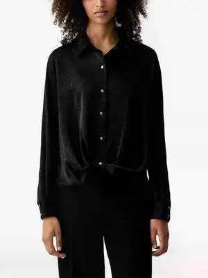 Dkny Crinkled-finish Twist-front Shirt