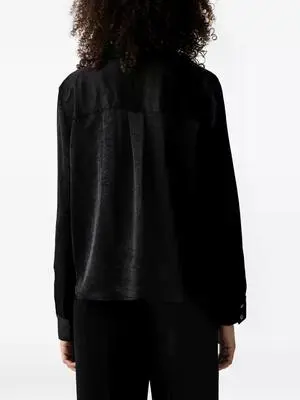 Dkny Crinkled-finish Twist-front Shirt