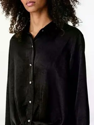 Dkny Crinkled-finish Twist-front Shirt