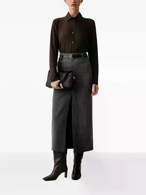 ELEH Pinstripe-pattern Front-slit Skirt