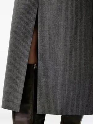 ELEH Pinstripe-pattern Front-slit Skirt