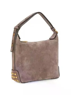 TOD'S Metal Dots Mini Bag In Suede - Grey
