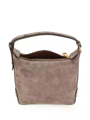 TOD'S Metal Dots Mini Bag In Suede - Grey