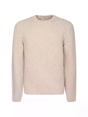 DANIELE FIESOLI Ribbed-knit Crew-neck Sweater - Neutrals