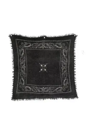 LISKA Feli Paisley-print Fringed Scarf - Grey