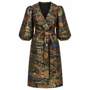 TRAFFIC PEOPLE Farewell Fools Multicolour Embroidered Duster Wrap Coat