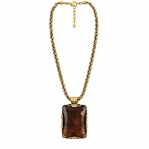 VSTYLE Smoky Cognac Crystal Filigree Pendant Necklace