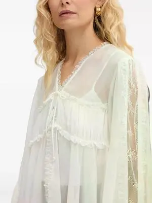 Pinko Lace-trim Ruffled Shirt