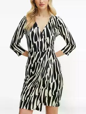 MORGAN Ralma Abstract-print Wrap-style Midi Dress