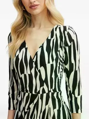 MORGAN Ralma Abstract-print Wrap-style Midi Dress