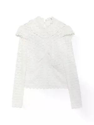 Farm Rio Ruffled Lace-knit Blouse