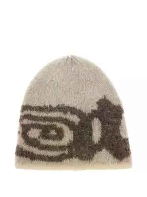 ROA Logo-intarsia Mohair-blend Beanie Hat - Neutrals