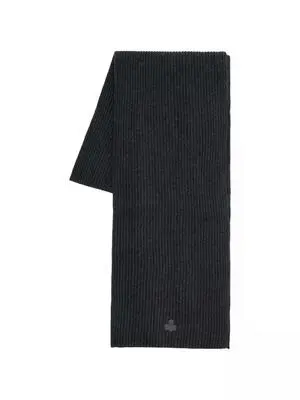 Isabel Marant Étoile Ribbed-knit Logo-patch Scarf - Grey