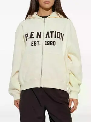 P.E Nation Phantom Logo-print Hoodie - Neutrals