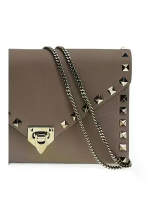Valentino Garavani Mini Rockstud Pebbled Leather Shoulder Bag