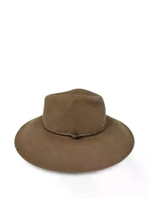Peserico Leather-trimmed Felt Fedora