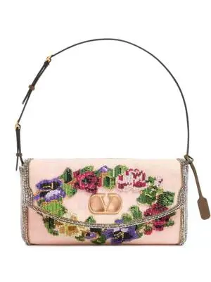 VALENTINO Small Devain Embroidered Shoulder Bag