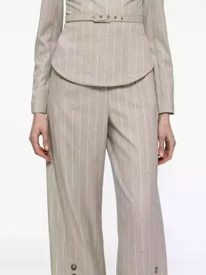 NISSA Pinstripe Wide-leg Trousers