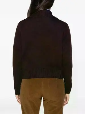 Alpha Studio Zip-up Ribbed-trim Sweater