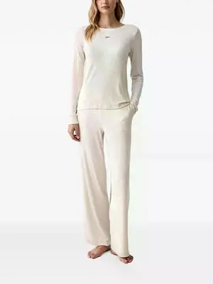 Dkny Ribbed-knit Pajamas - Neutrals