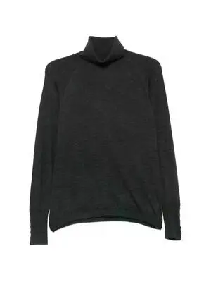 Alpha Studio Button-cuff Roll-neck Sweater - Grey