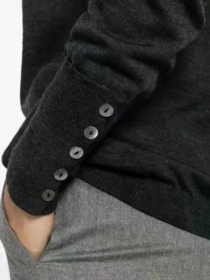 Alpha Studio Button-cuff Roll-neck Sweater