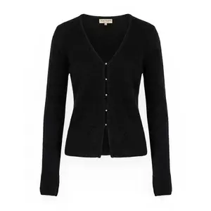 ANSE VICTORIN Laetitia Cashmere Silk Cardigan - Black