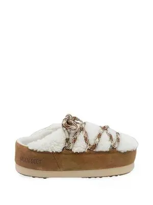 MOON BOOT Evx Brown Shearling Mules