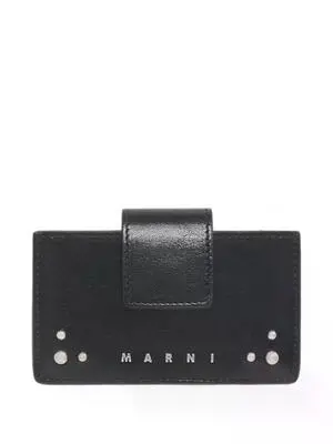 Marni Stud-embellished Gusseted Cardholder - Black