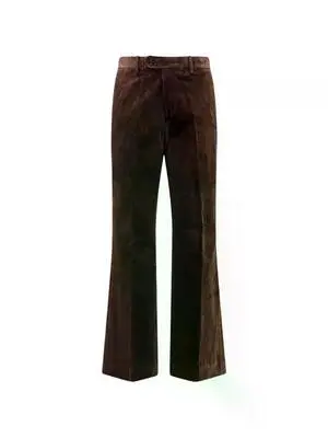 TONYWACK Corduroy-texture Flared Trousers - Brown