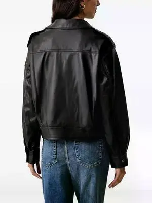 Dkny Patch-detail Biker Faux-leather Jacket