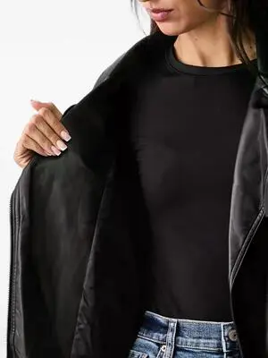 Dkny Patch-detail Biker Faux-leather Jacket