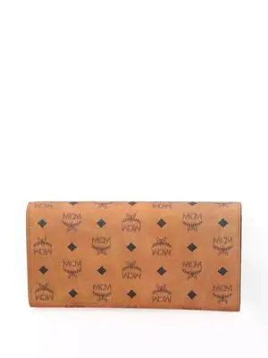 Mcm Large Aren Monogram-print Flap Wallet - Brown