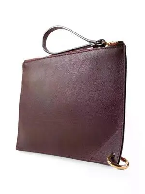 Chloé Logo-print Suede Clutch Bag