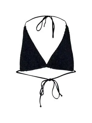 MC2 SAINT BARTH Crinkled-metallic Bikini Top
