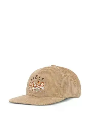 Drole De Monsieur Corduroy Embroidered Baseball Cap - Neutrals