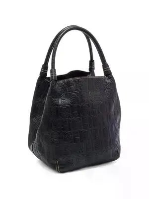 Carolina Herrera Monogram-pattern Leather Tote Bag