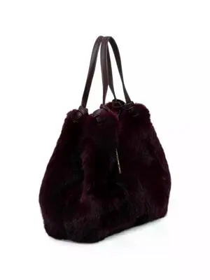 Dkny Medium Paula Faux-fur Logo-pendant Tote Bag