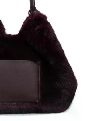Dkny Medium Paula Faux-fur Logo-pendant Tote Bag