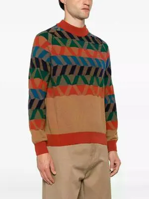 GALLIA Franz Geometric-pattern High-neck Sweater