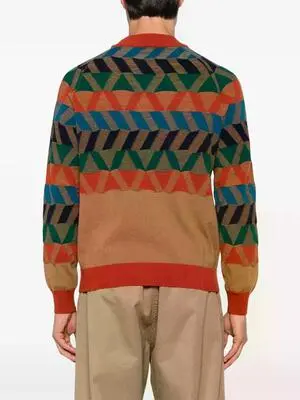 GALLIA Franz Geometric-pattern High-neck Sweater