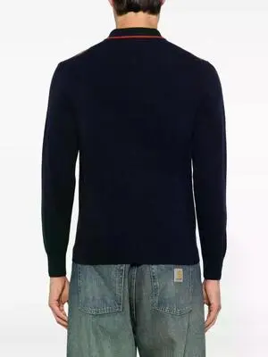 GALLIA Chevron-knit Polo Sweater